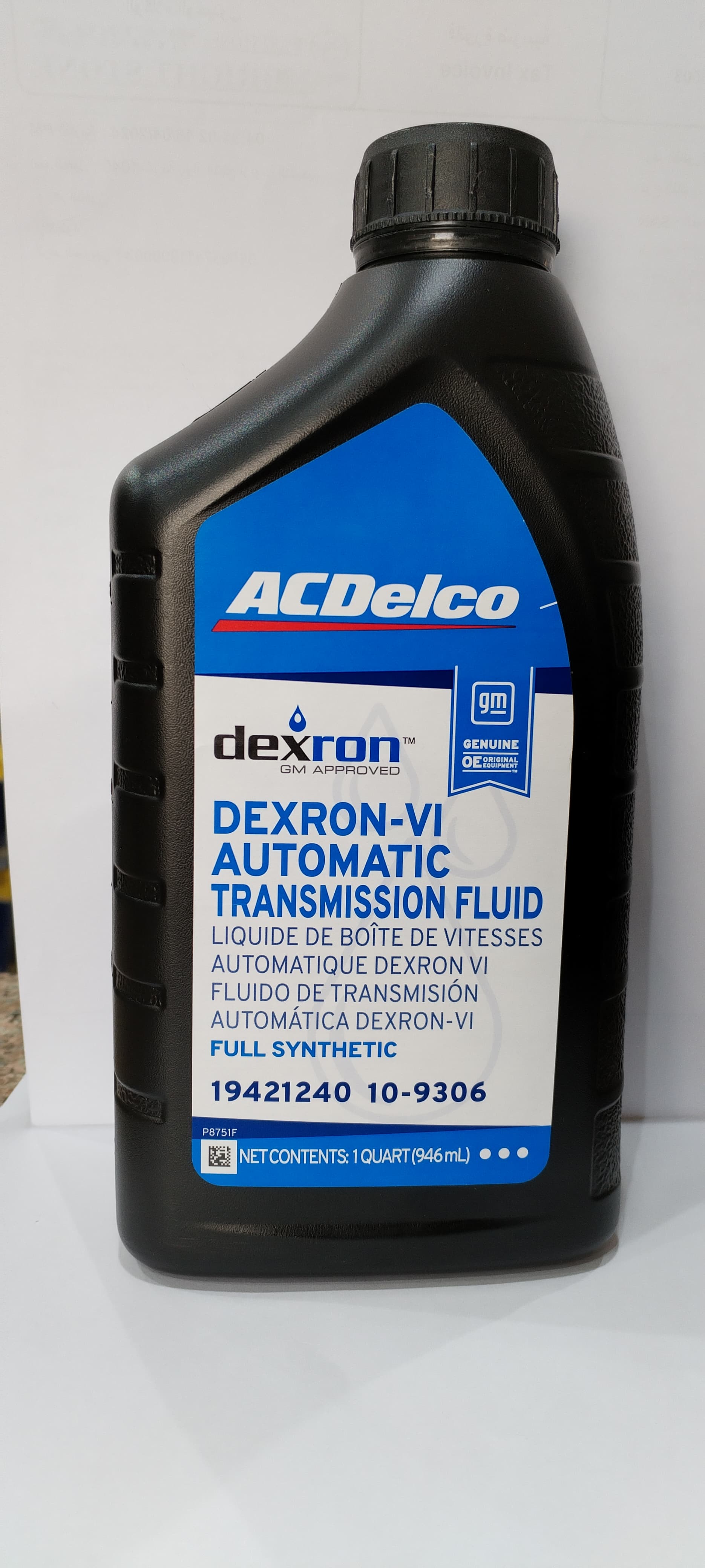 ACDELCO DEXRON VI AUTOMATIC TRANSMISSION FLUID 946ML USA