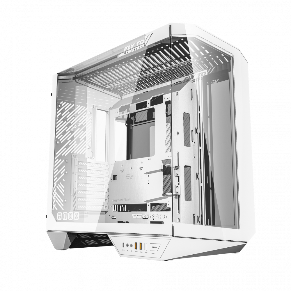 DarkFlash DY470 White – Panoramic Case with 4 ARGB Fans