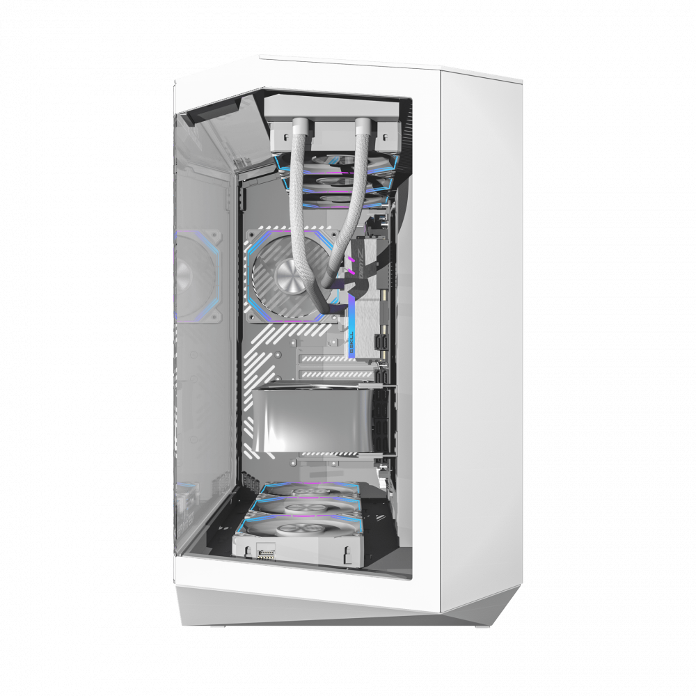 DarkFlash DY470 White – Panoramic Case with 4 ARGB Fans